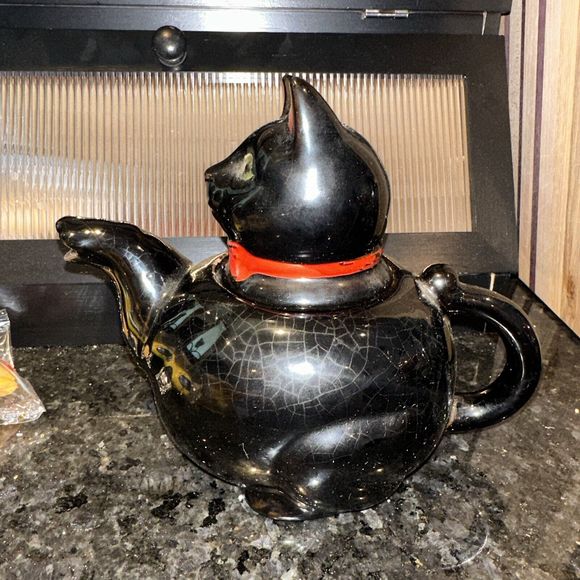 Shafford | Accents | Vintage 95s Black Cat Teapot Shafford Redware ...